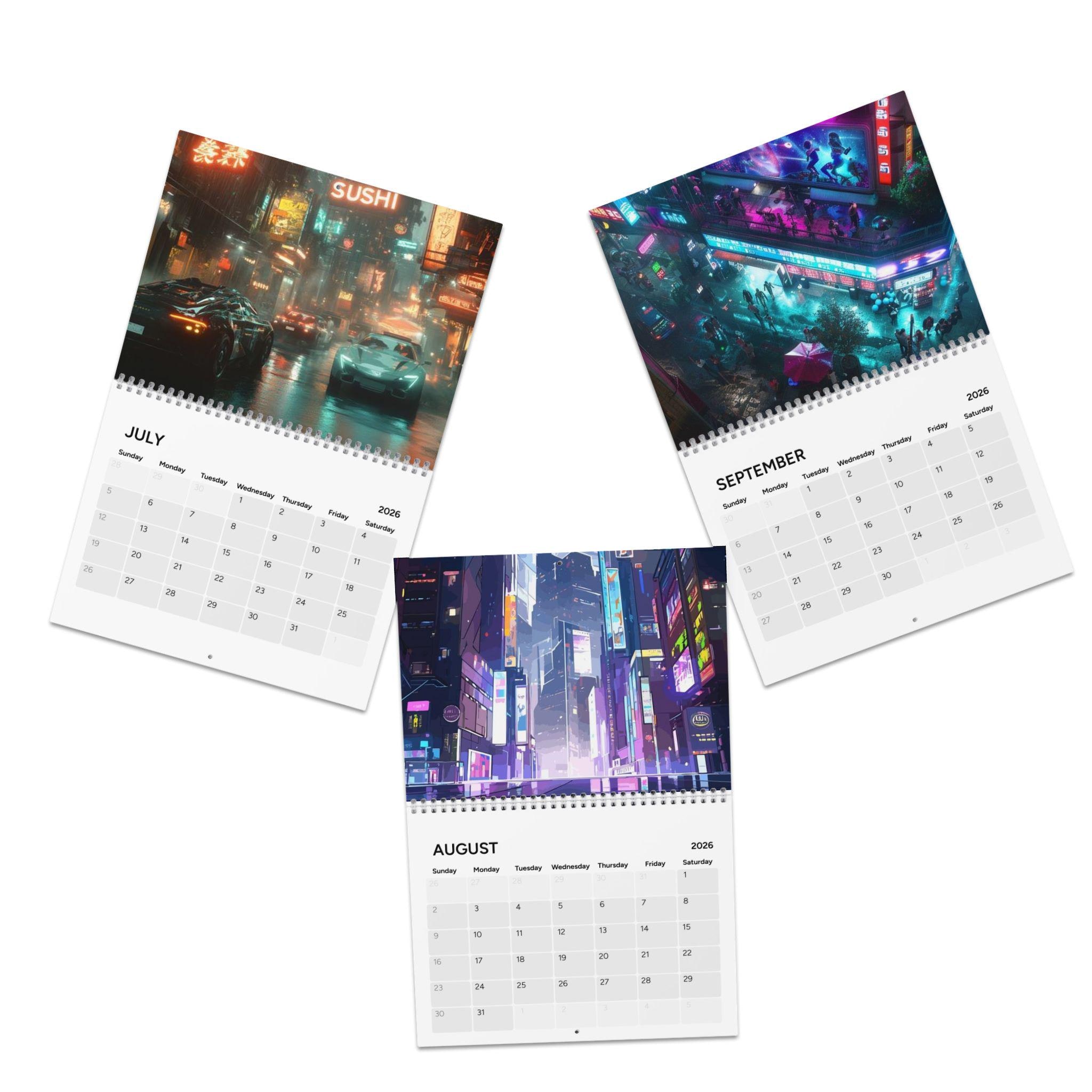 Wall Calendar, 2026 Cyberpunk Futuristic Appointment Planner, Dystopian ...