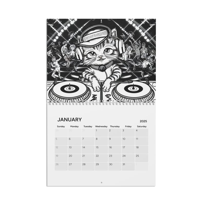 Wall Calendar 2025 for Disco Rave House Music Fans, EDM Techno Dance ...