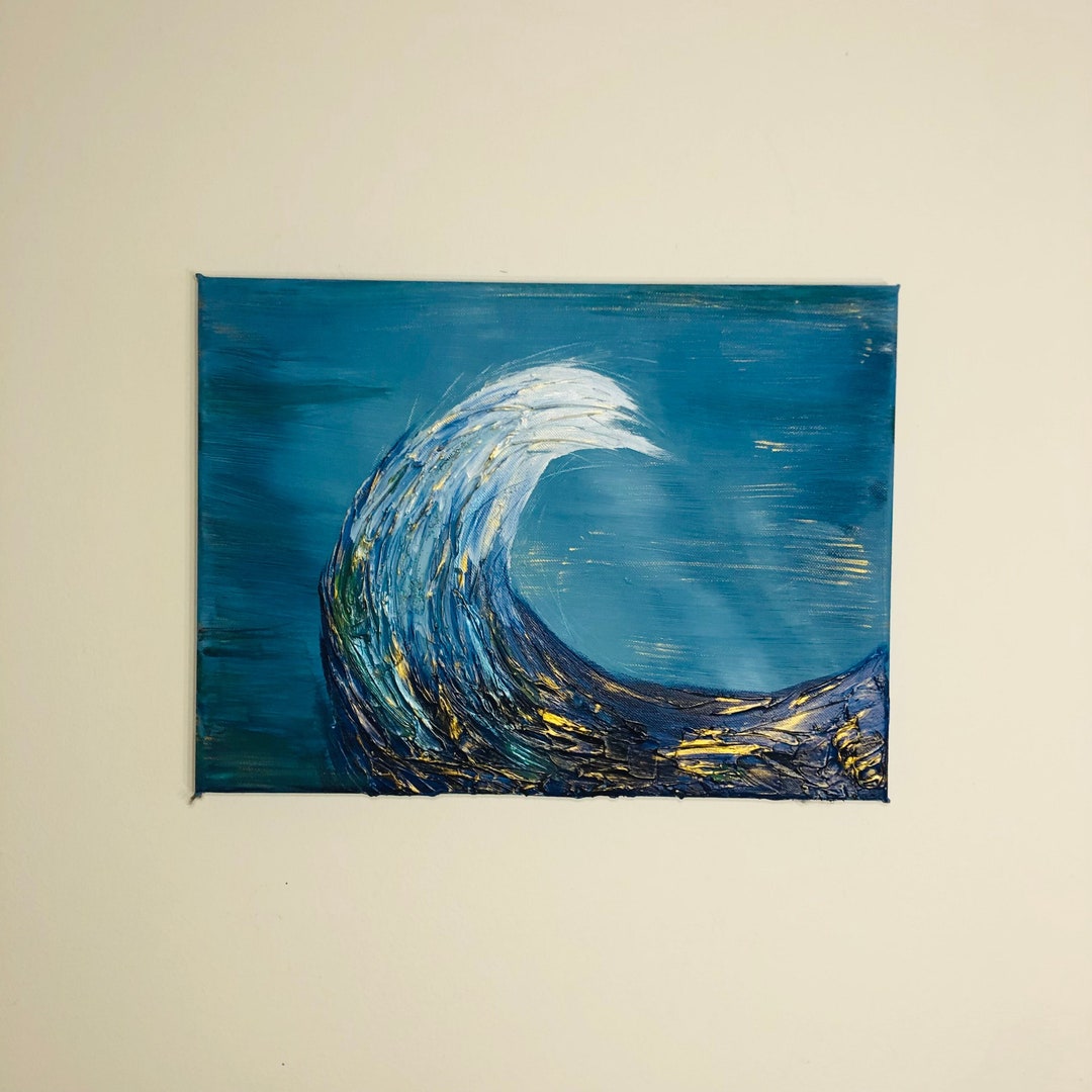Acrylic Painting wave With Structure 30x40 - Etsy