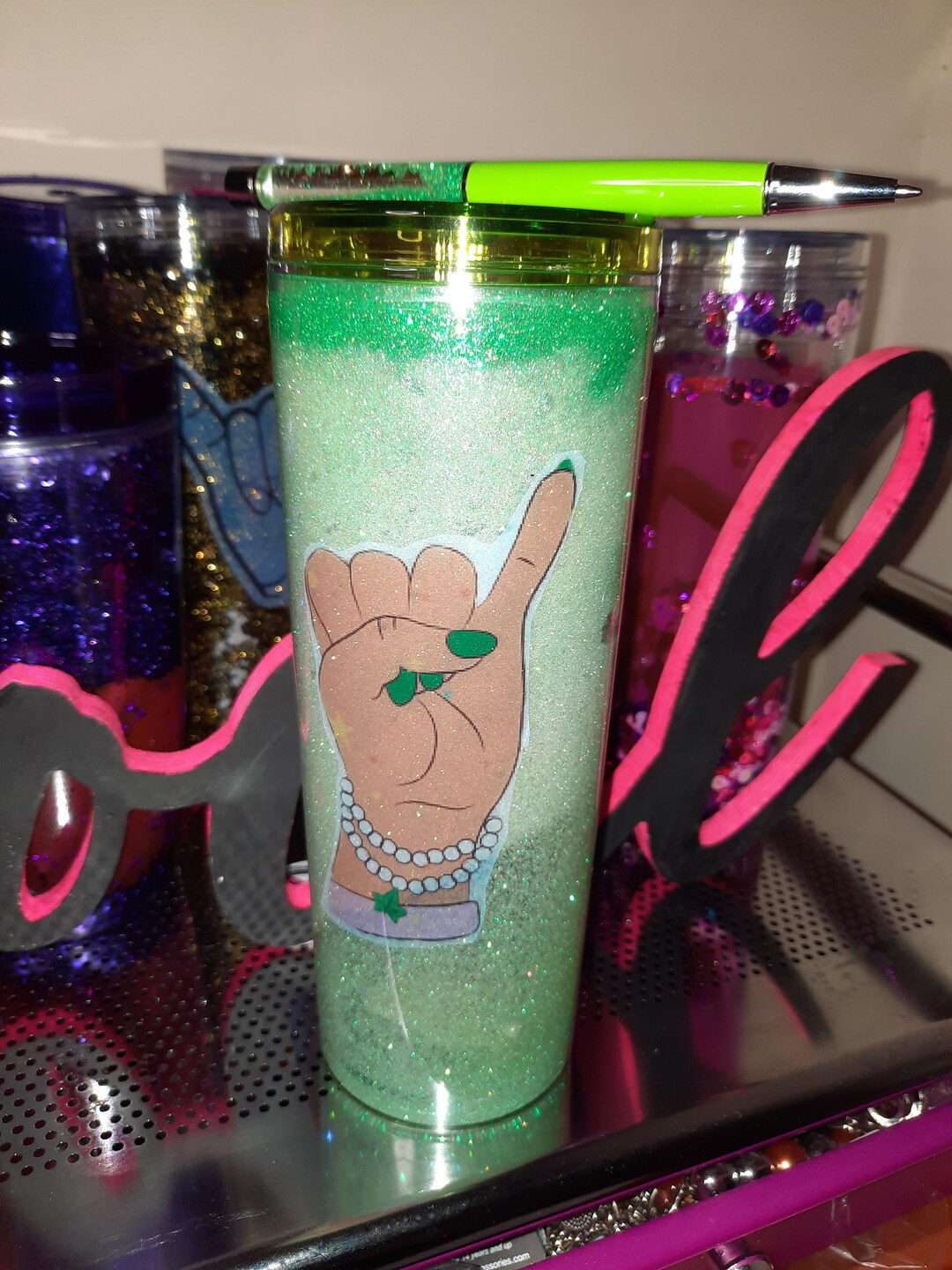 Greek Inspired Tumbler W/ Floating Pen - Etsy
