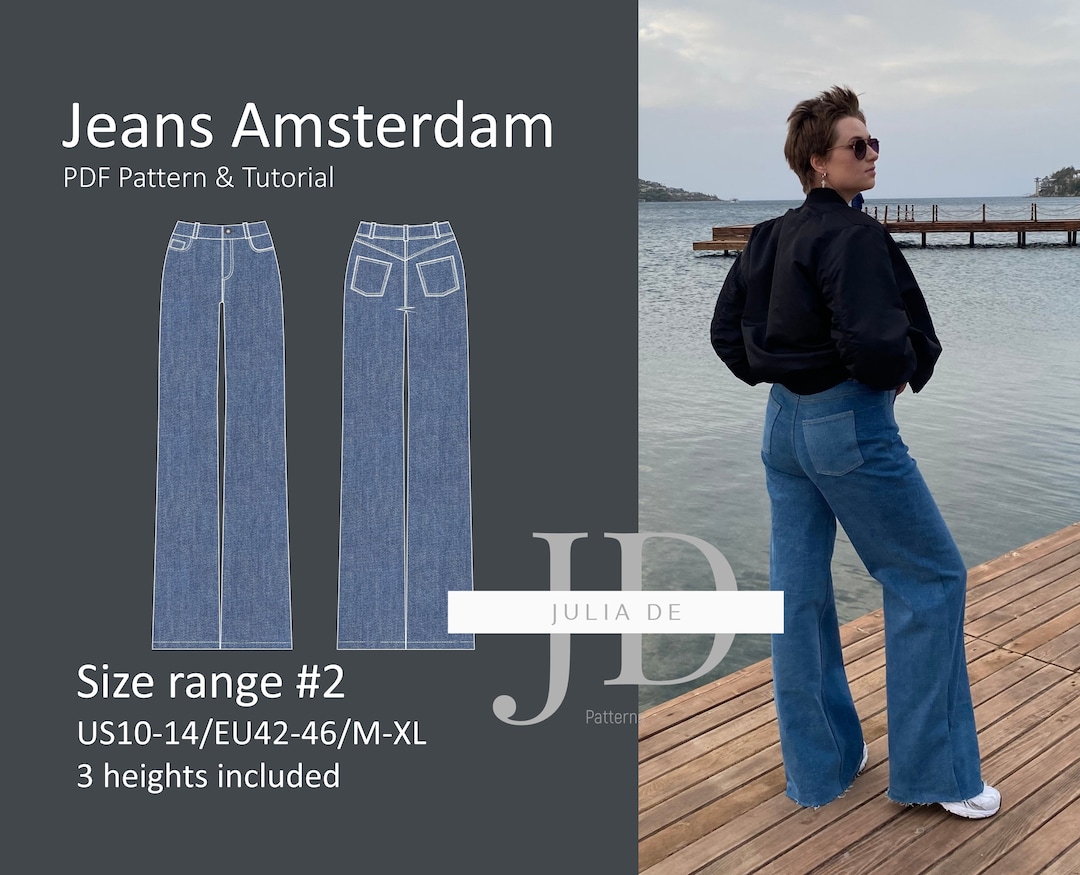 Jeans Amsterdam M-XL (size Range#2) PDF Sewing Pattern & Tutorial - Etsy