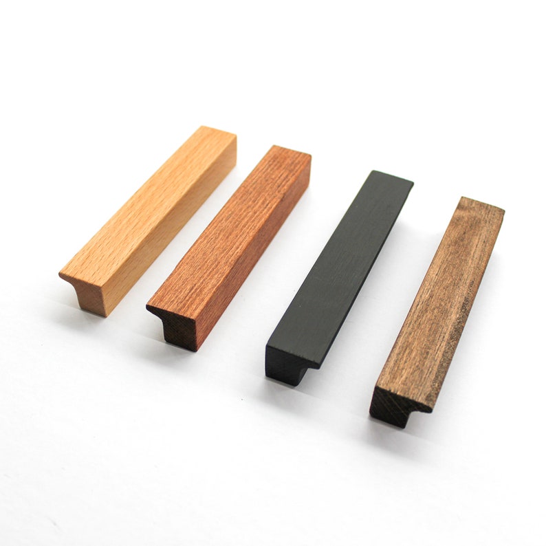Wooden Flat Drawer Knob, Wardrobe Mounted Handle, Solid Wood Pull ...