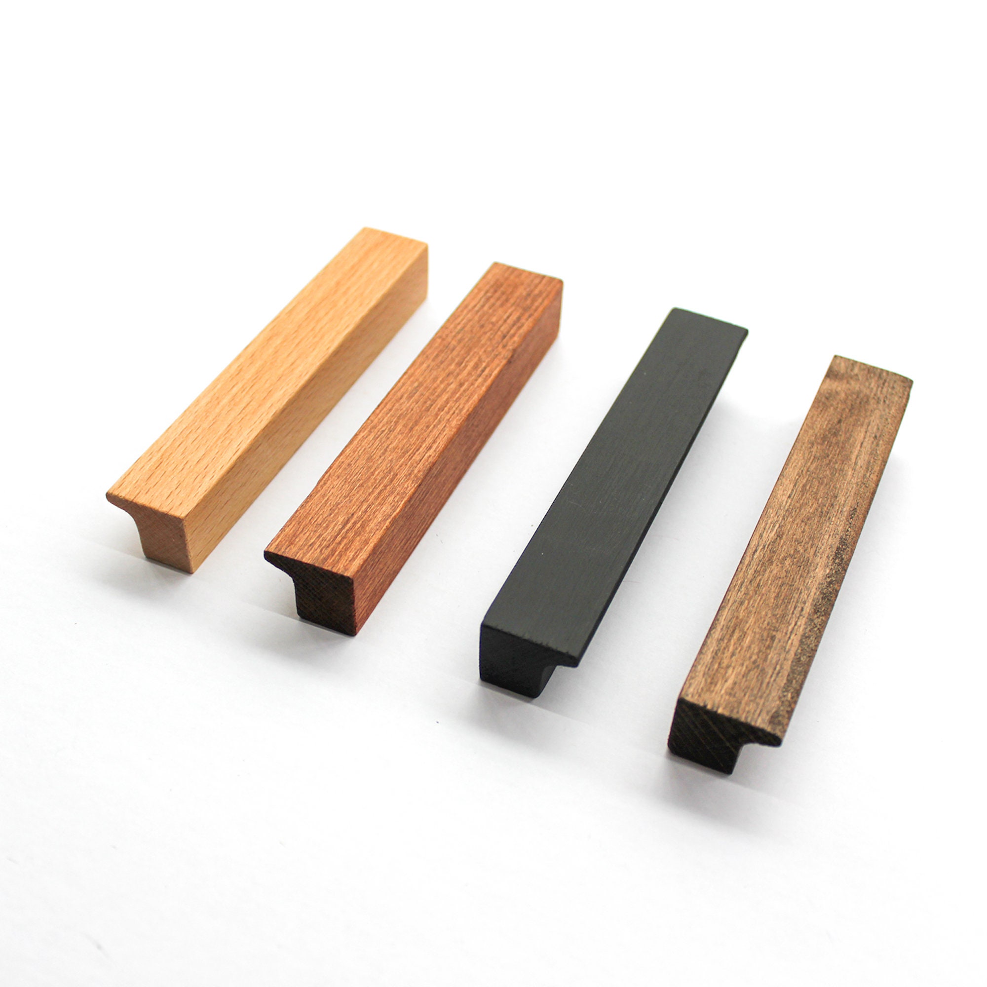 Wooden Flat Drawer Knob, Wardrobe Mounted Handle, Solid Wood Pull ...