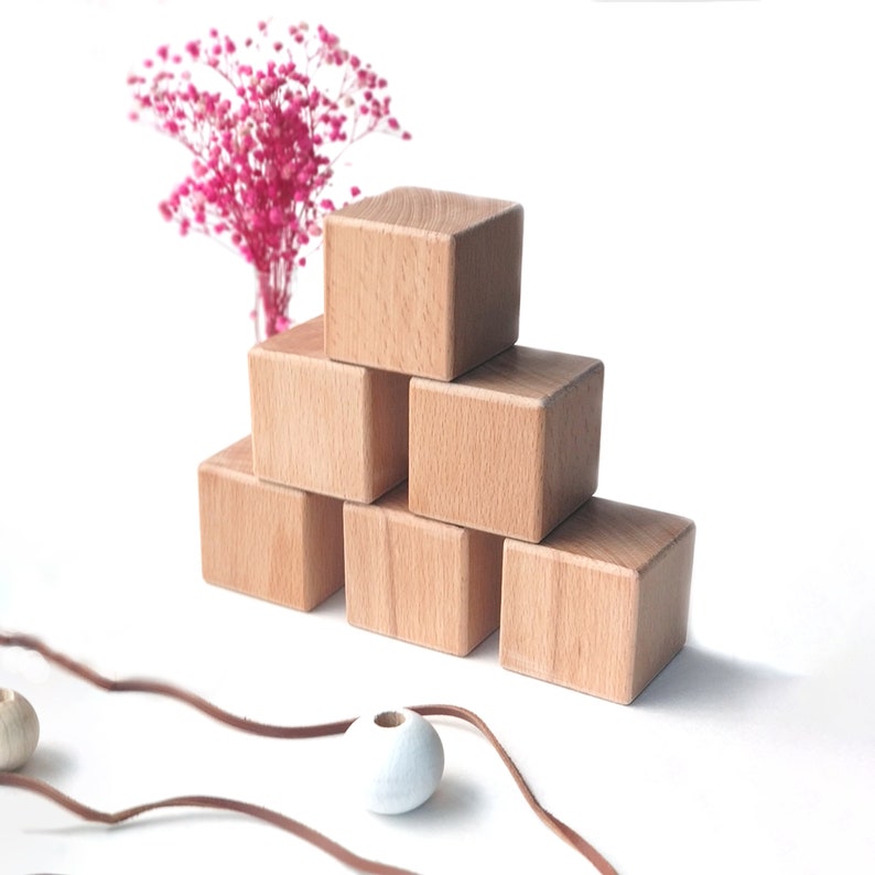 Wooden Cube Blocks Single Wooden Cube Decorative Cubes Baby - Etsy