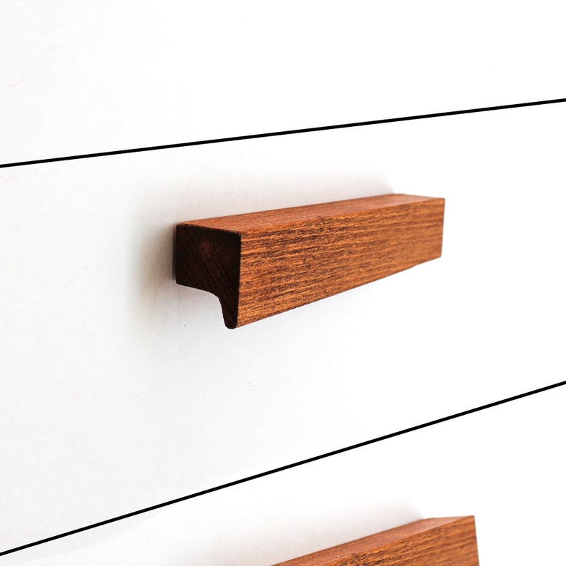 Wooden Flat Drawer Knob, Wardrobe Mounted Handle, Solid Wood Pull ...