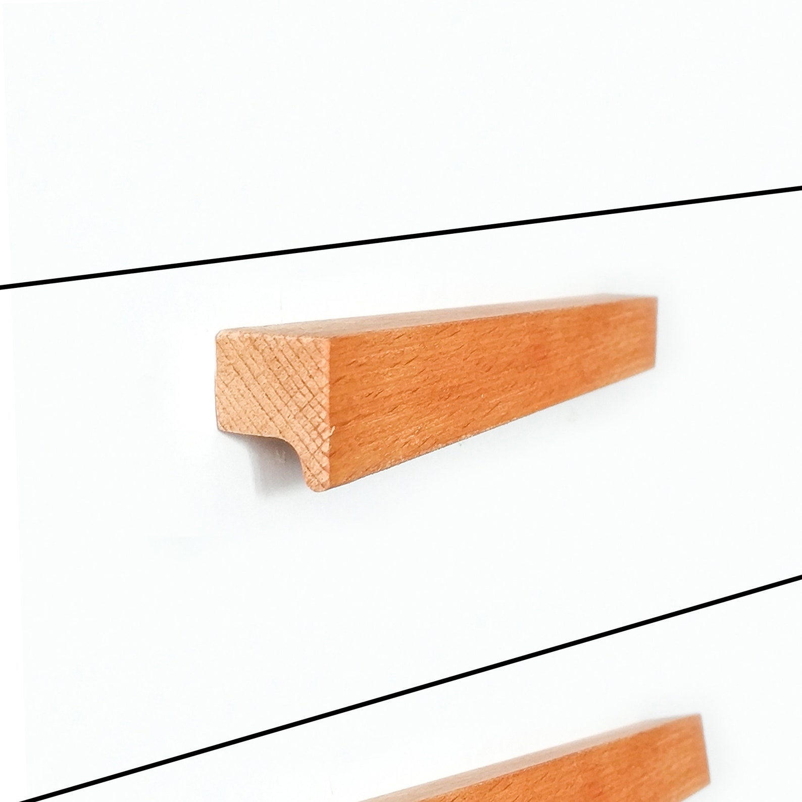 Wooden Flat Drawer Knob, Wardrobe Mounted Handle, Solid Wood Pull ...