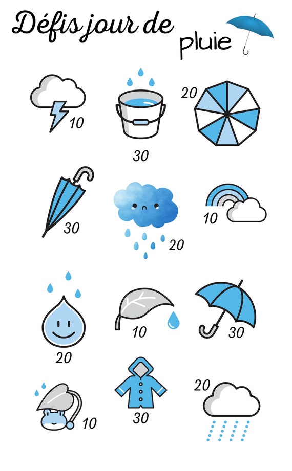 Défis Jour De Pluie Tracker Budget Digital Imprimable A5 - Etsy