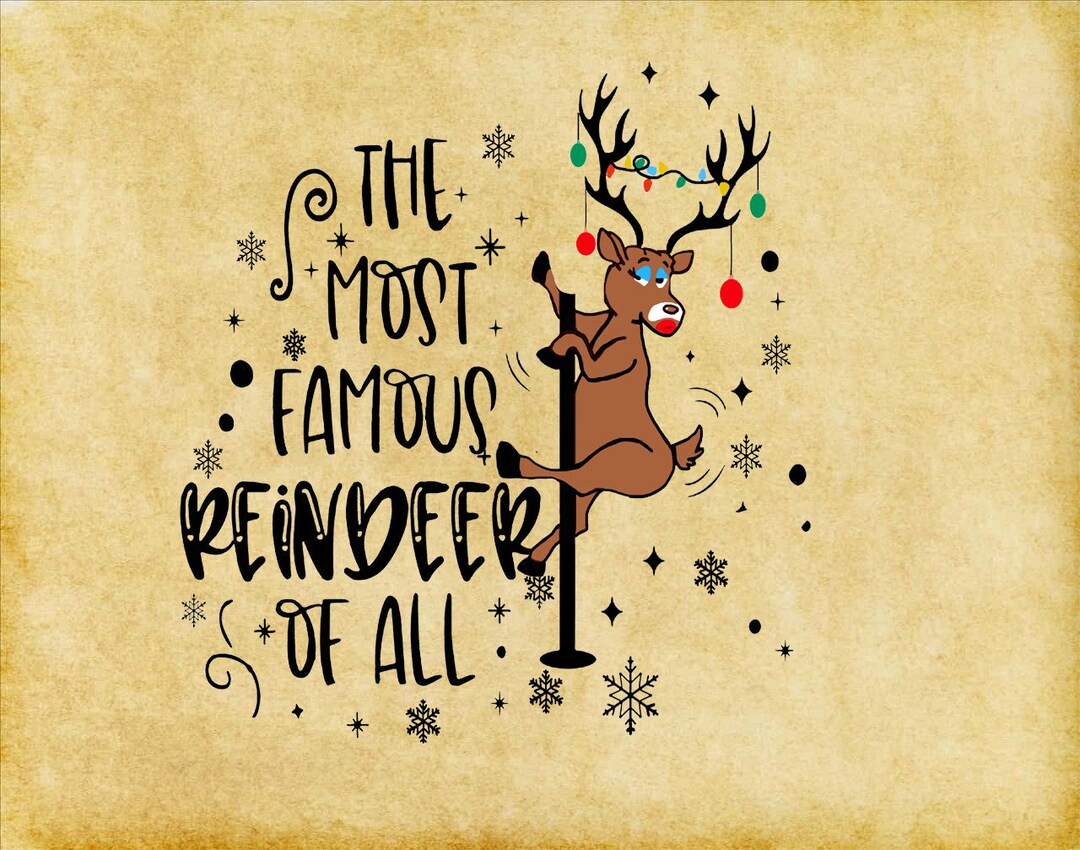 El svg de Navidad de reno más famoso, svg de Navidad divertido, svg de ...