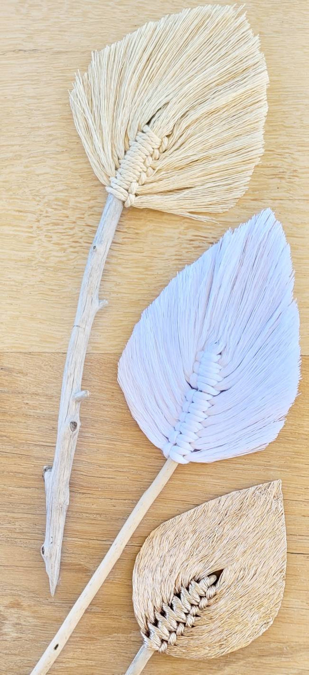 Hoja de Macramé sobre tallo de madera flotante - Etsy México