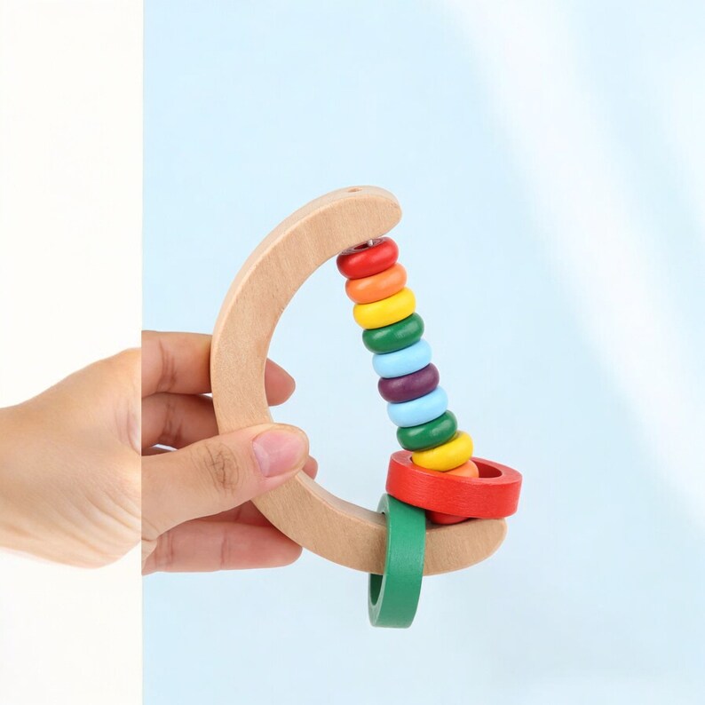 Rattle Sensory Toys| Wooden Rattle Musical Toys for Babies| Rattle ...