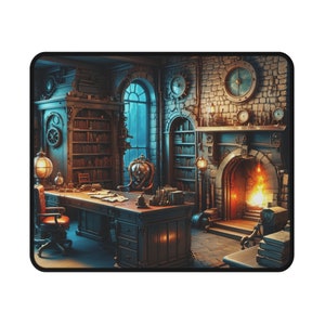 Dark Academia Desk Mat, Wizard Mousepad, Enchanted Library Mat, Witchy ...