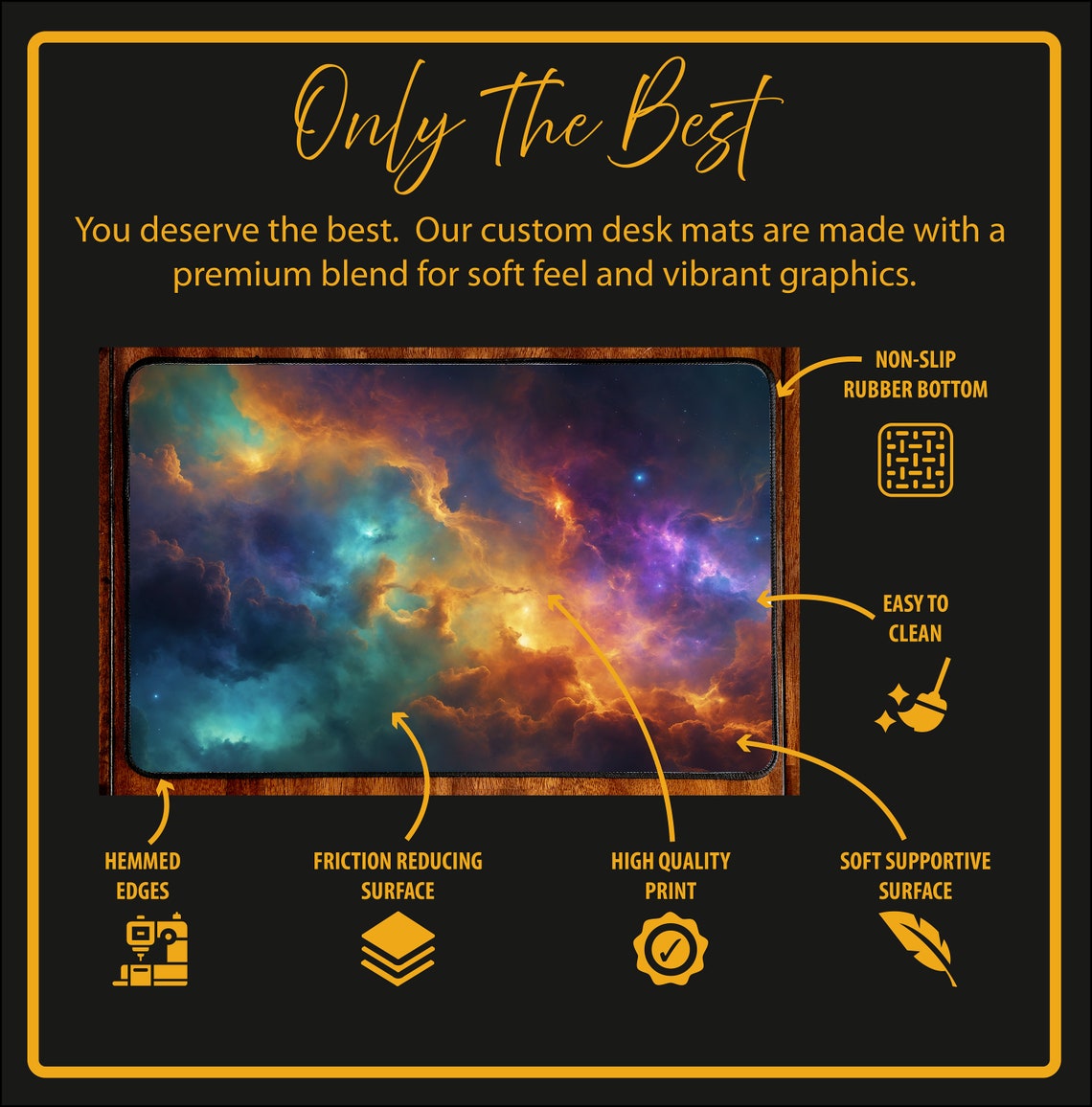 Nebula Space Storm Desk Mat Desk Mat, Sci-fi Mouse Pad, Office ...