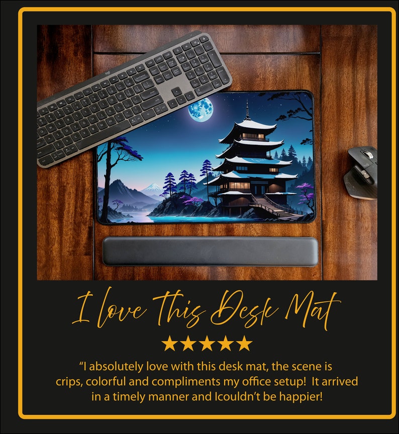 Minka Full Moon Respite Desk Mat - Extra Large Gaming Mouse Pad With ...