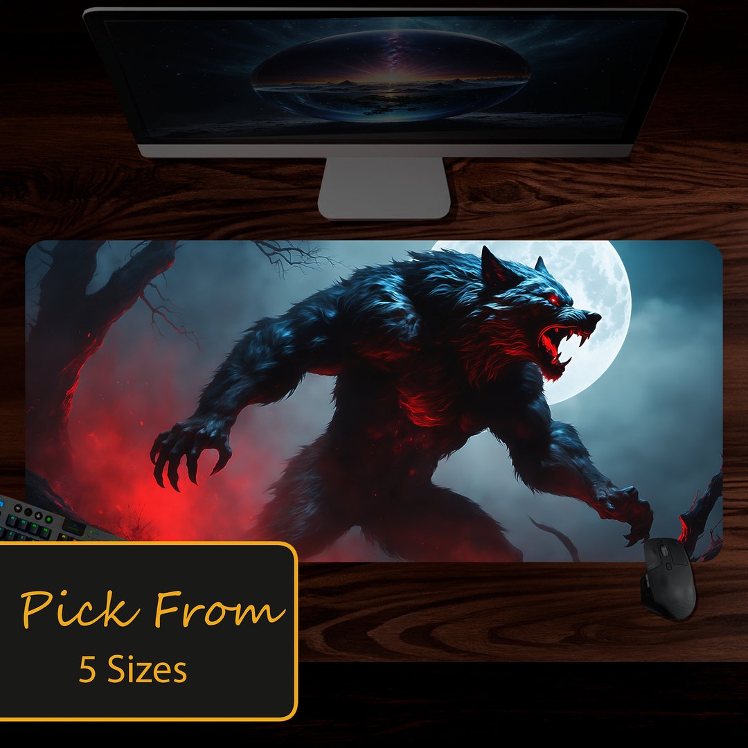 Hell's Hunter Desk Mat, Werewolf Mouse Pad, Lycanthrope Desk Pad, MTG ...