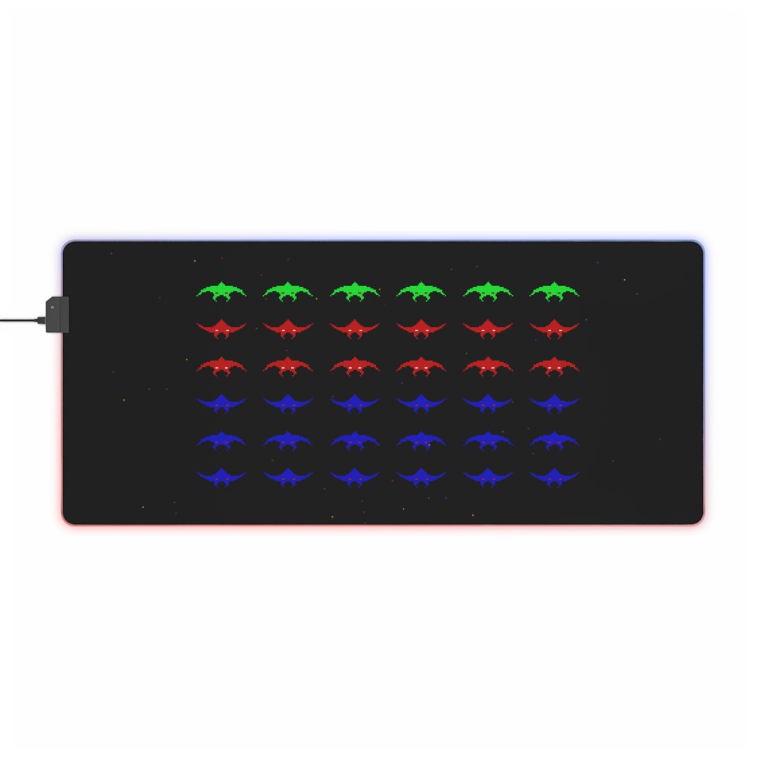 Classic Retro 80's LED Space Alien Invasion Arcade Desk Mat, Old School ...