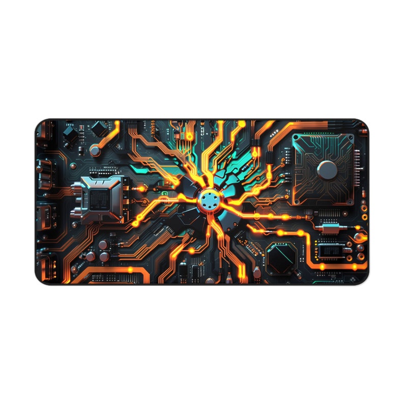 Circuit Board Cyberpunk Desk Mat, Sci-fi Gaming Mouse Pad, Unique Tech ...