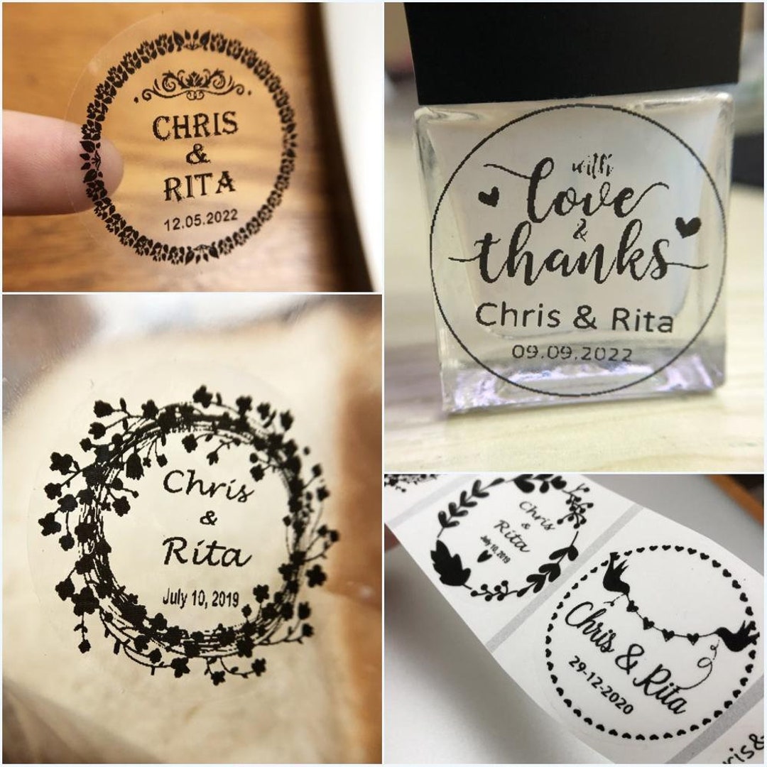 100pcs/set Custom Transparent Labels, Clear Labels, Wedding Party Gift ...