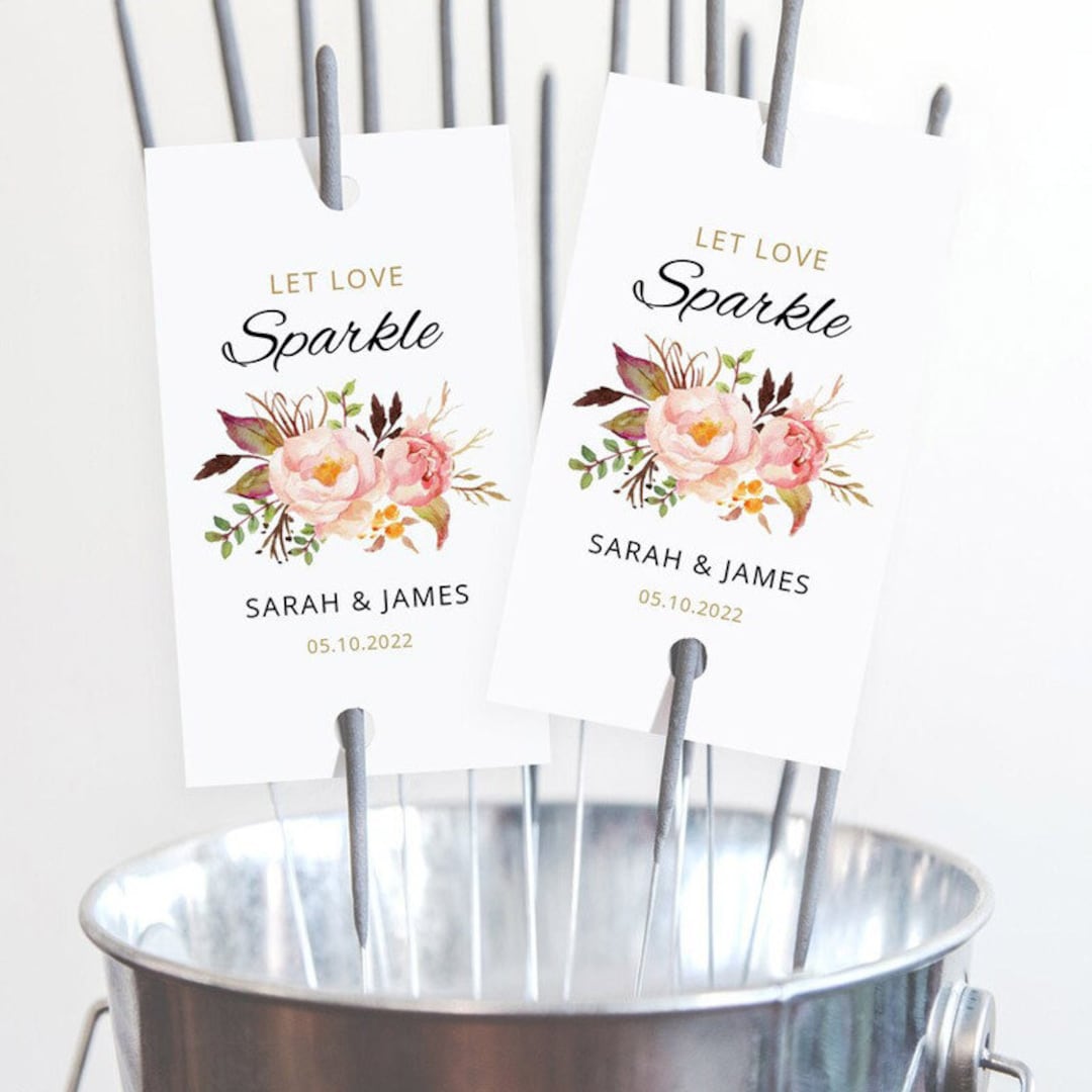 100 PCS Personalised Wedding Firework Tags ,sparkler /glow Stick Tags ...