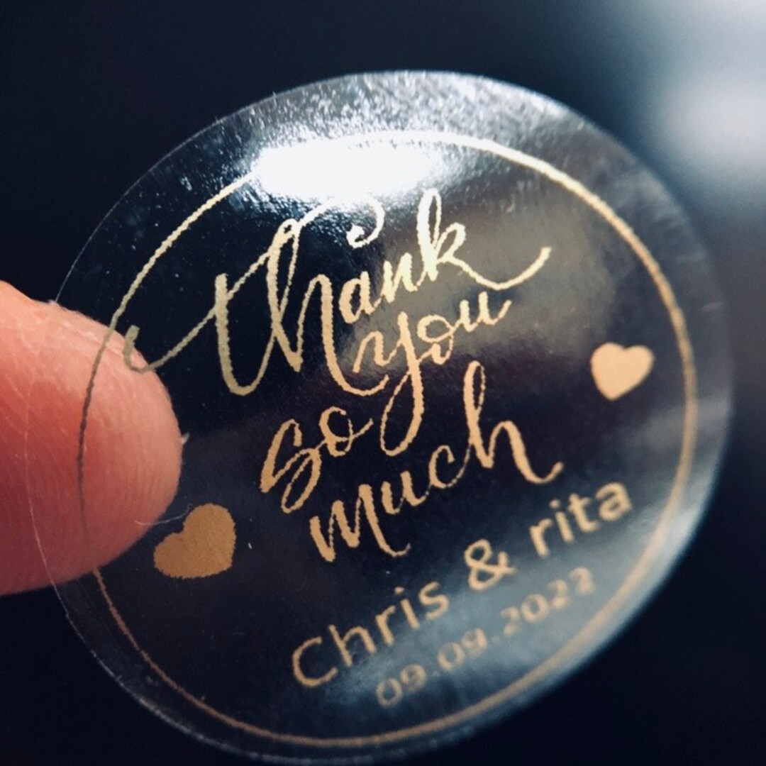 100 Pcs/set Personalized Gold Transparent Labels,custom Handmade Party ...