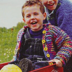 Easy Boy's Cardigan Knitting Pattern Quick & Cozy DIY Kids Sweater ...