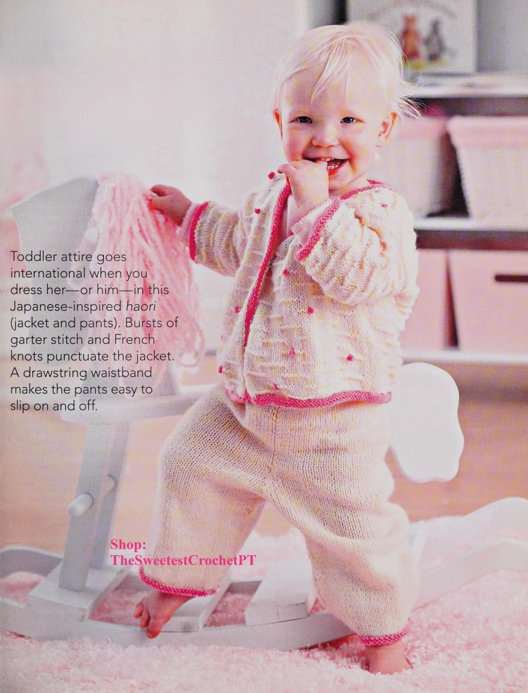 Baby Jacket Sweater and Pants Knitting Pattern Toddler Haori 3 Sizes ...