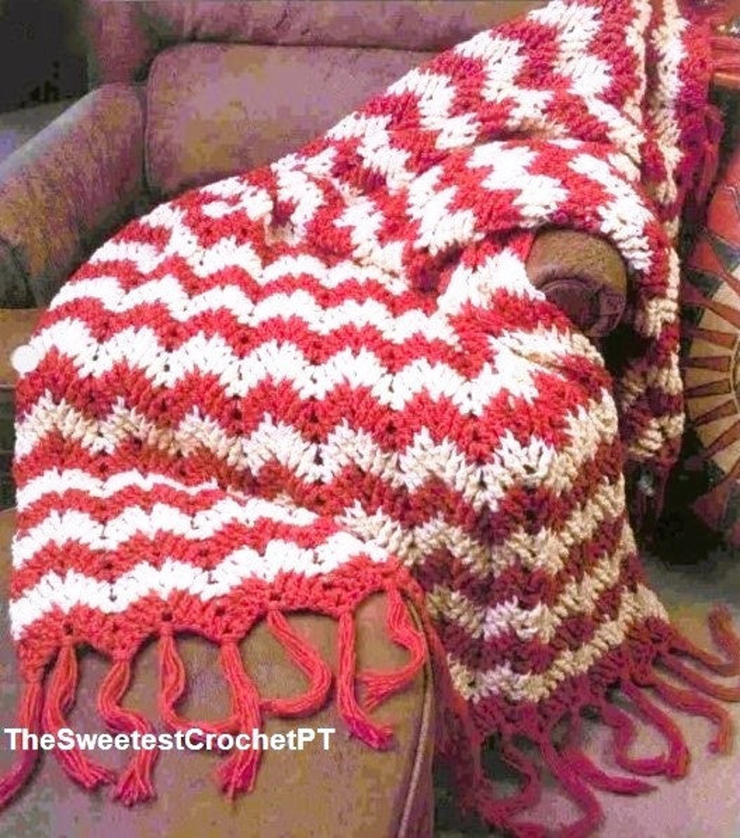 Christmas Ripple Crochet Blanket Pattern 2 Strands Worsted Y Afeghan ...