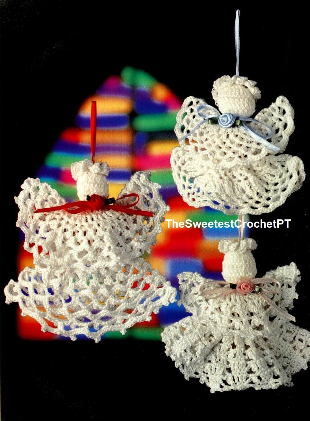 3 Designs of Christmas Angels Sachets Crochet Patterns Christmas Tree ...