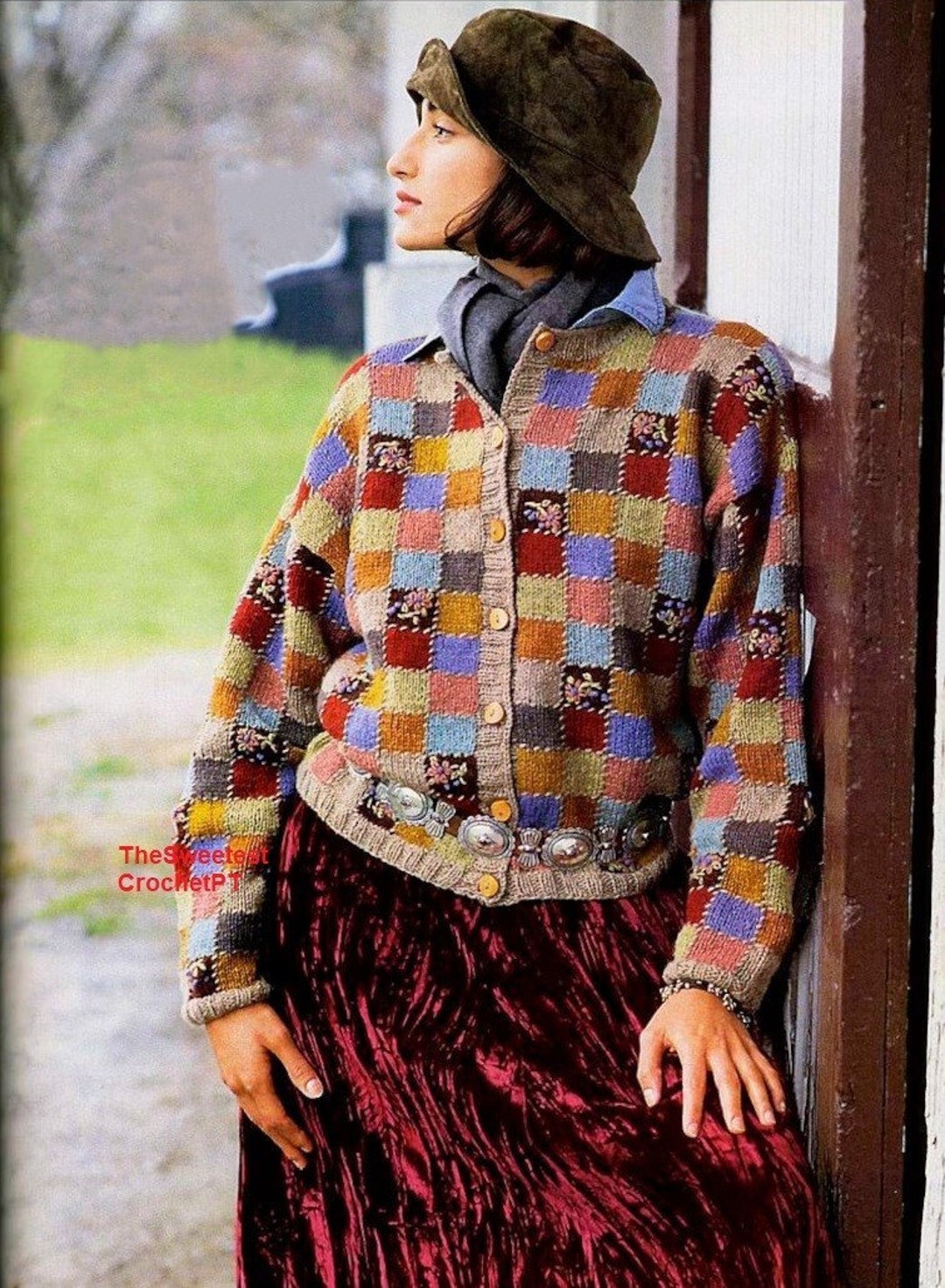 Patchwork Oversized Cardigan Knitting Pattern Womens Knitted Cardigan ...