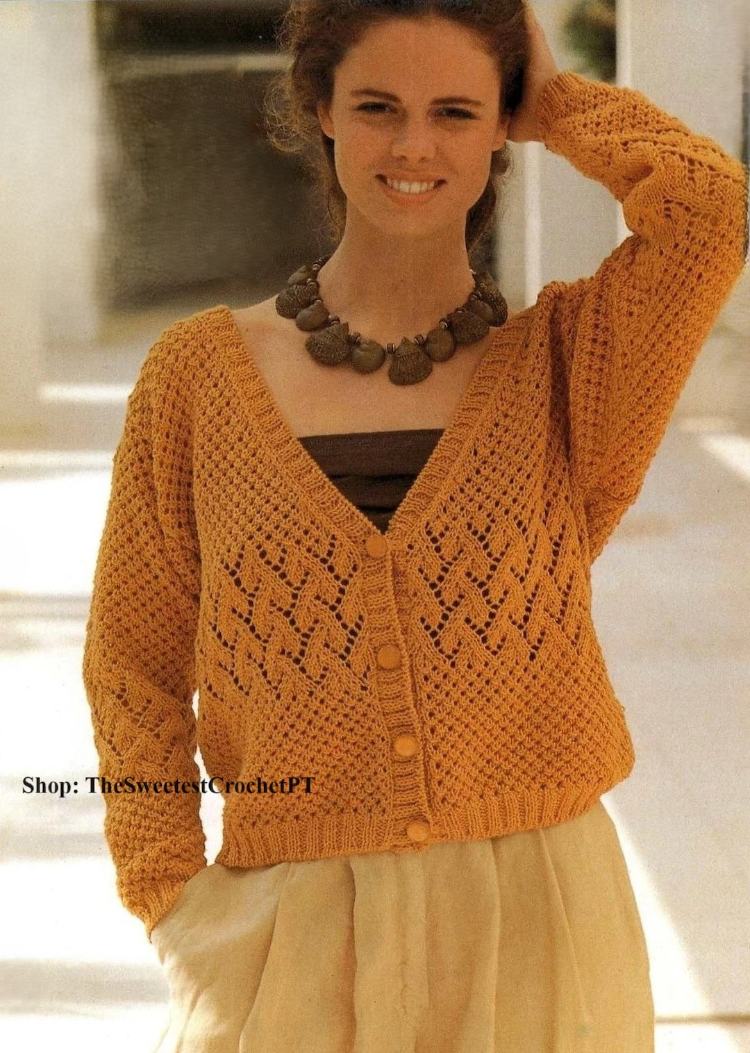 Womens Lacy Cardigan Knitting Pattern Ladies Lace Jacket Pattern 3 ...