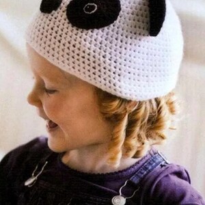 Childs Panda Hat Crochet Pattern Easy Crochet Pattern Kids Animal Hat ...