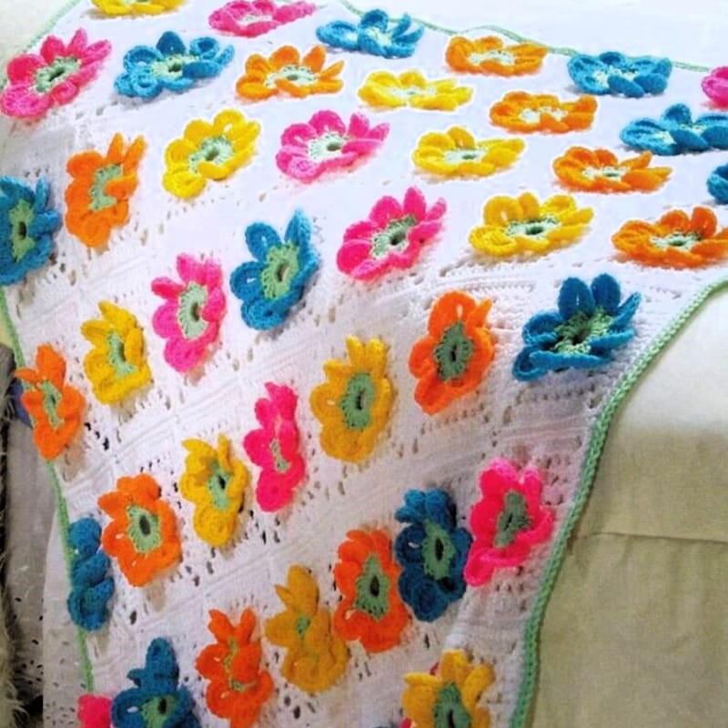Flower Afghan - Etsy