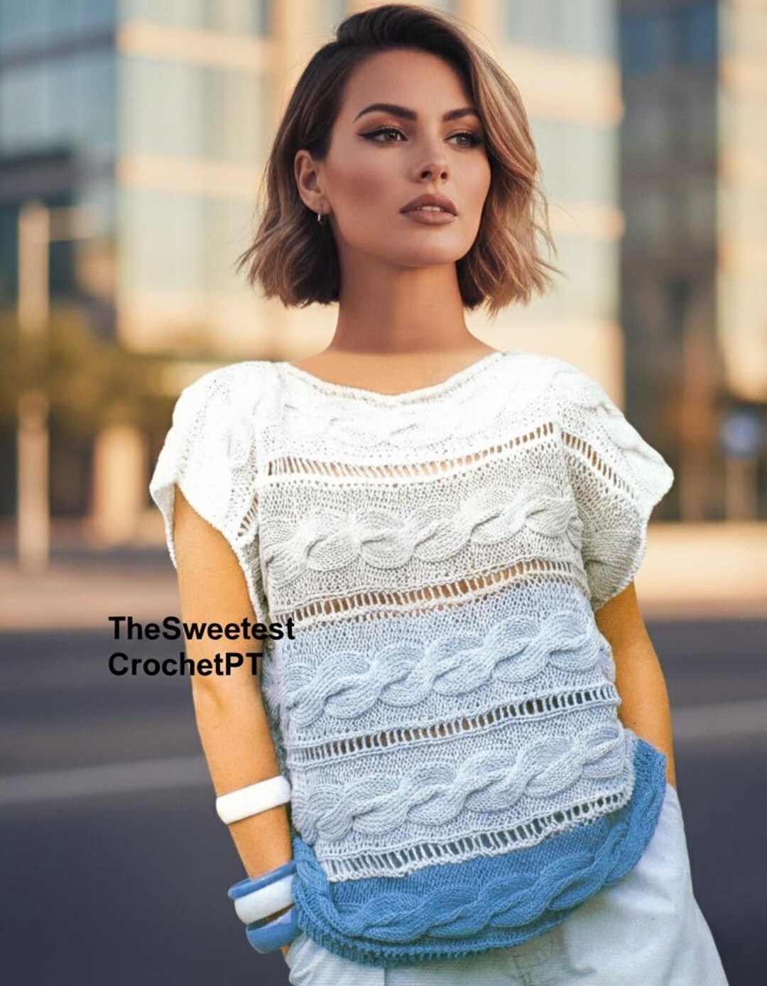 Horizontal Cable Sweater Knitting Pattern Women's Sideways Knit Jumper ...