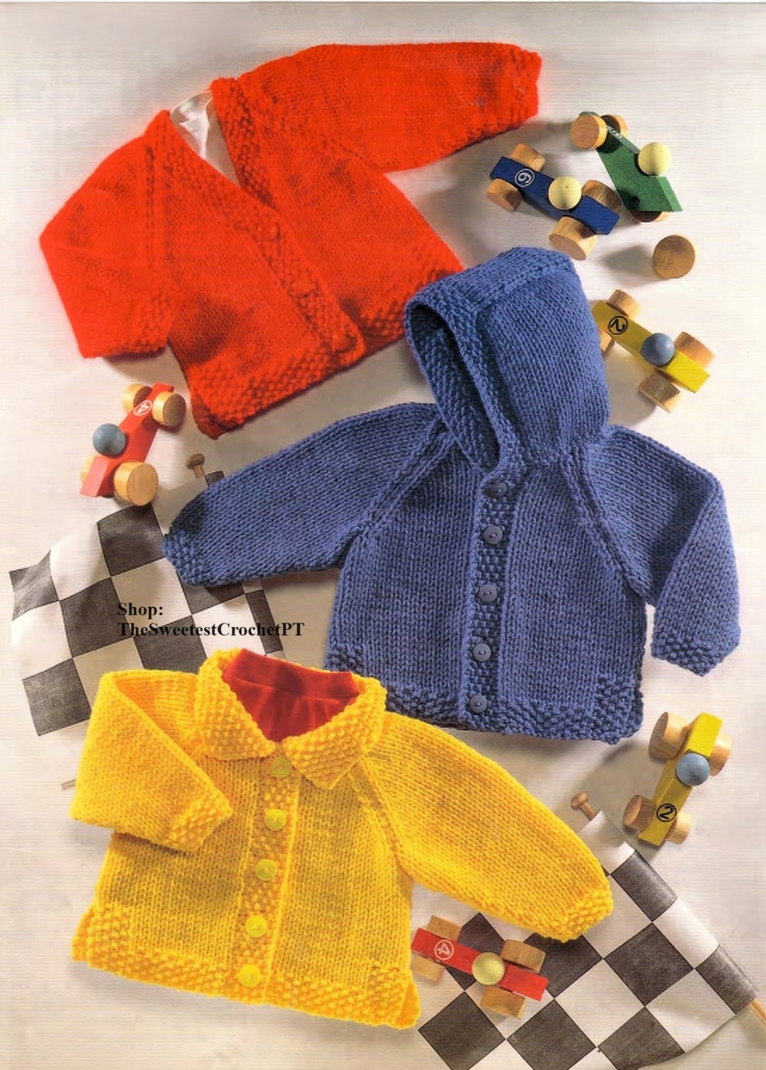 Baby Jackets Knitting Pattern Knit Baby Cardigan Sweater 6 Sizes: 3 ...