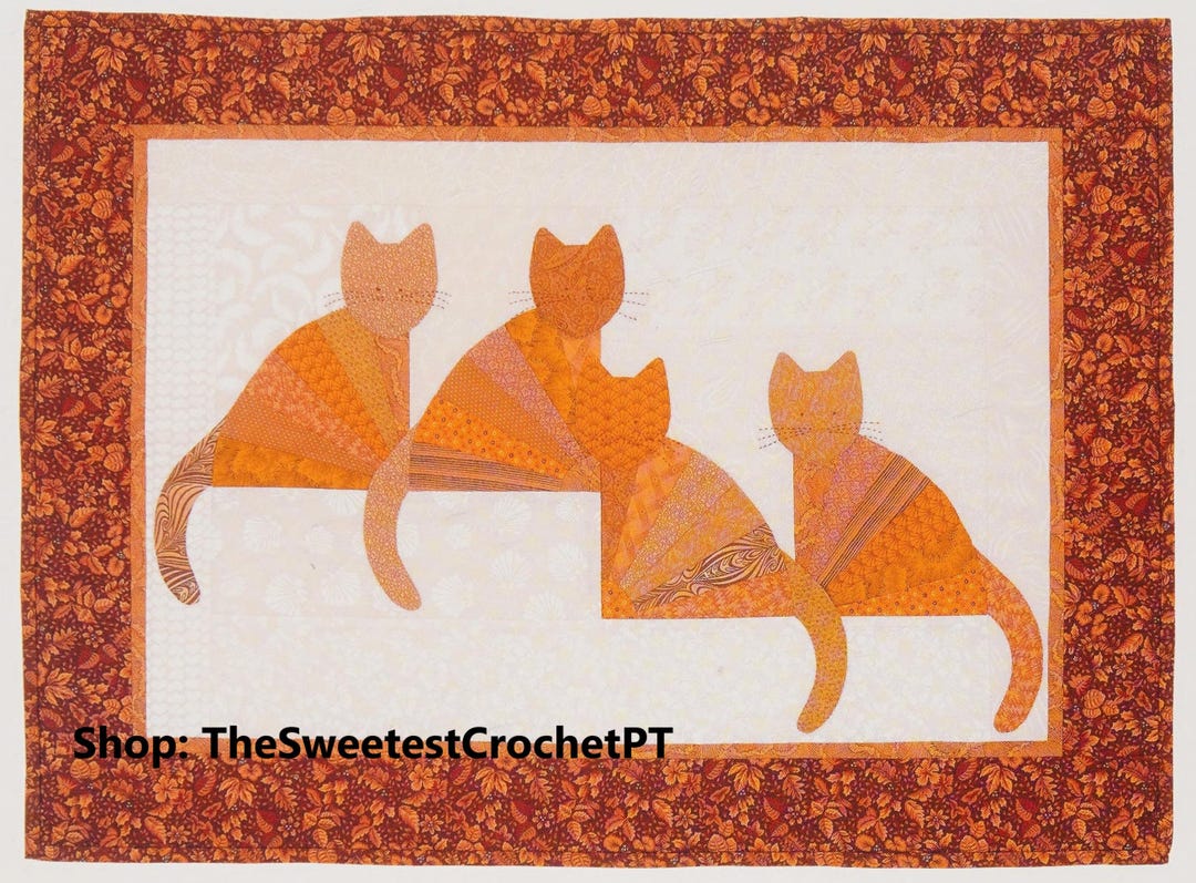 Cats Quilt Pattern Cat Lover's Quilt DIY Gift Quilt for Cat Lovers ...