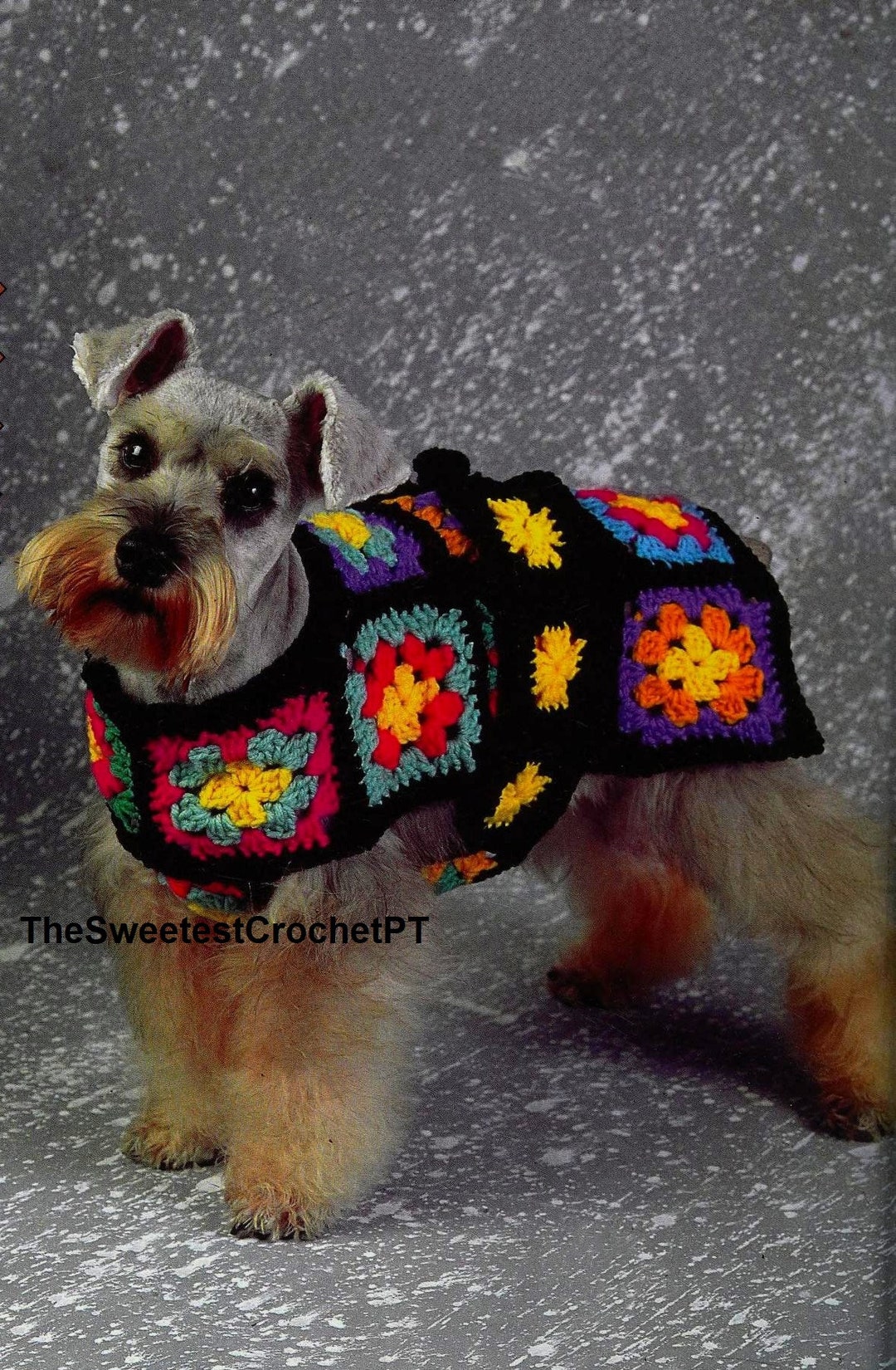 Granny Squares Dog Coat Crochet Pattern + 1 OFFER, Dog Sweater Crochet ...