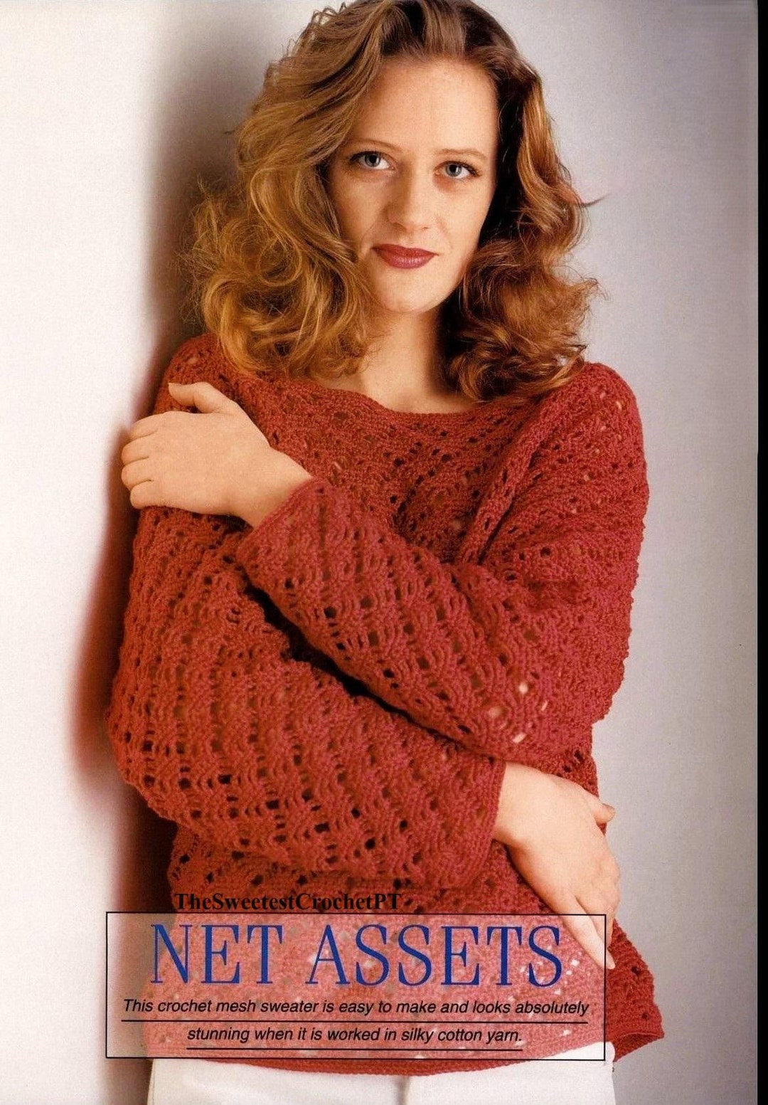 Women's Mesh Sweater Crochet Pattern Stylish Handmade Sweater Lacy Open ...