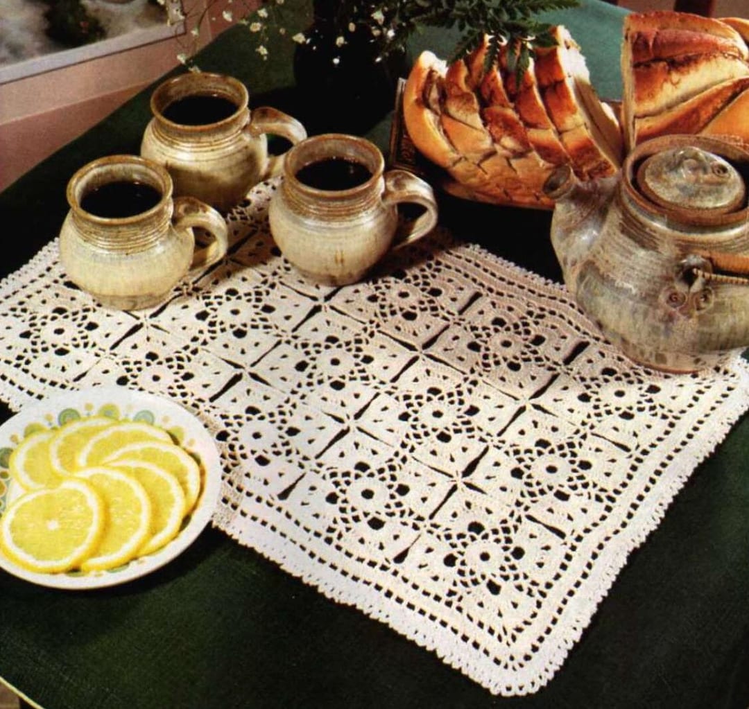 Rectangular Placemat Crochet Pattern Granny Squares Doily Sousplat ...