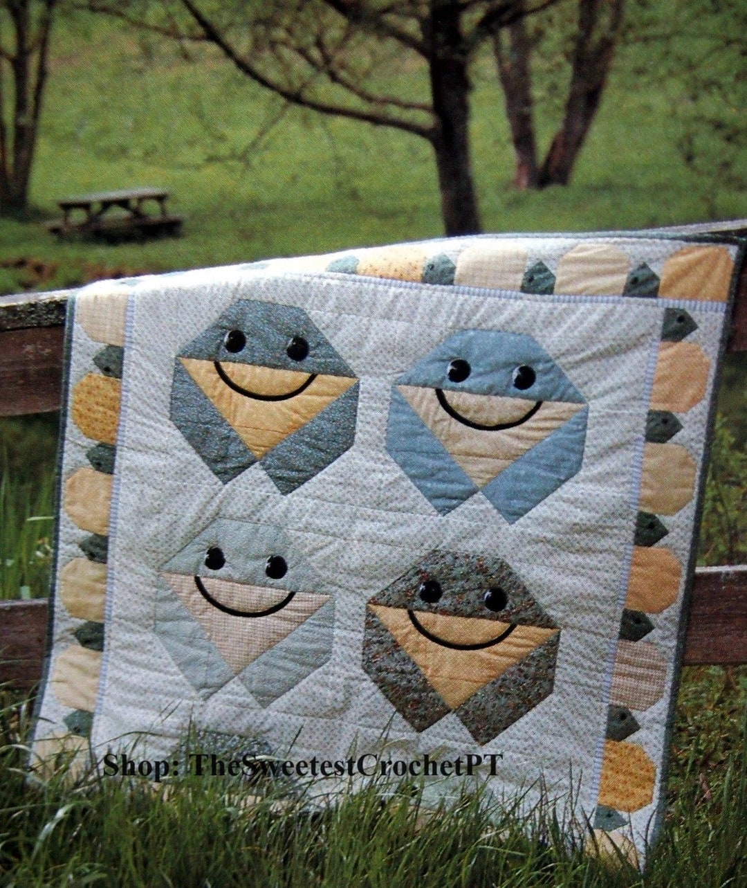 Frog Quilt Sewing Pattern Baby Quilt Frogs Sewing Pattern 40 X 50 ...