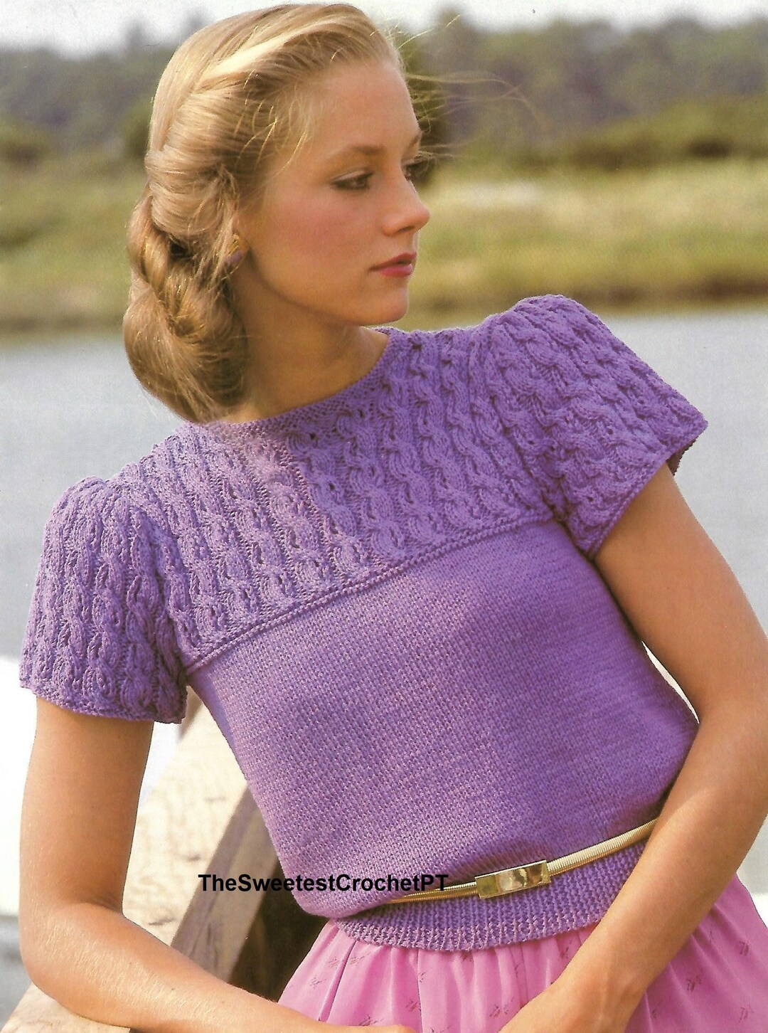 Easy Sweater Knitting Pattern Women’s Cable Yoke Sweater Cozy DIY Top ...