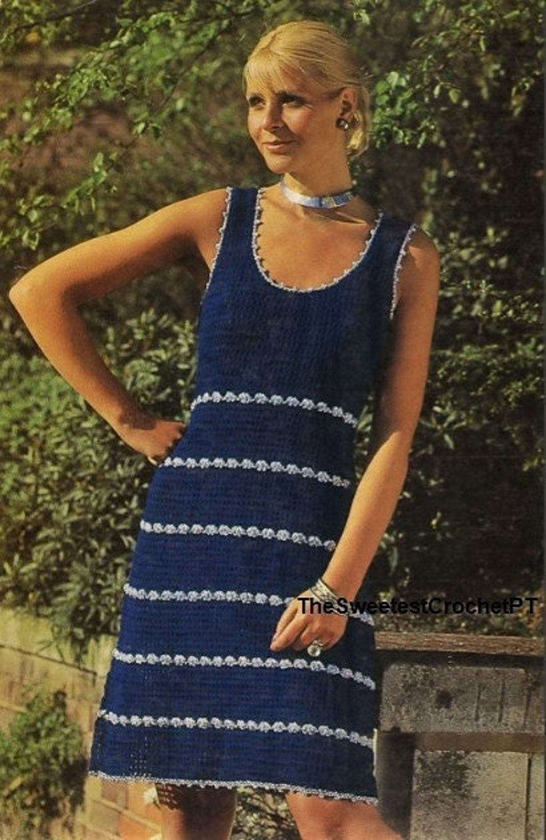 Women Crochet Dress Pattern Ladies Crochet Sleeveless Summer Dress ...