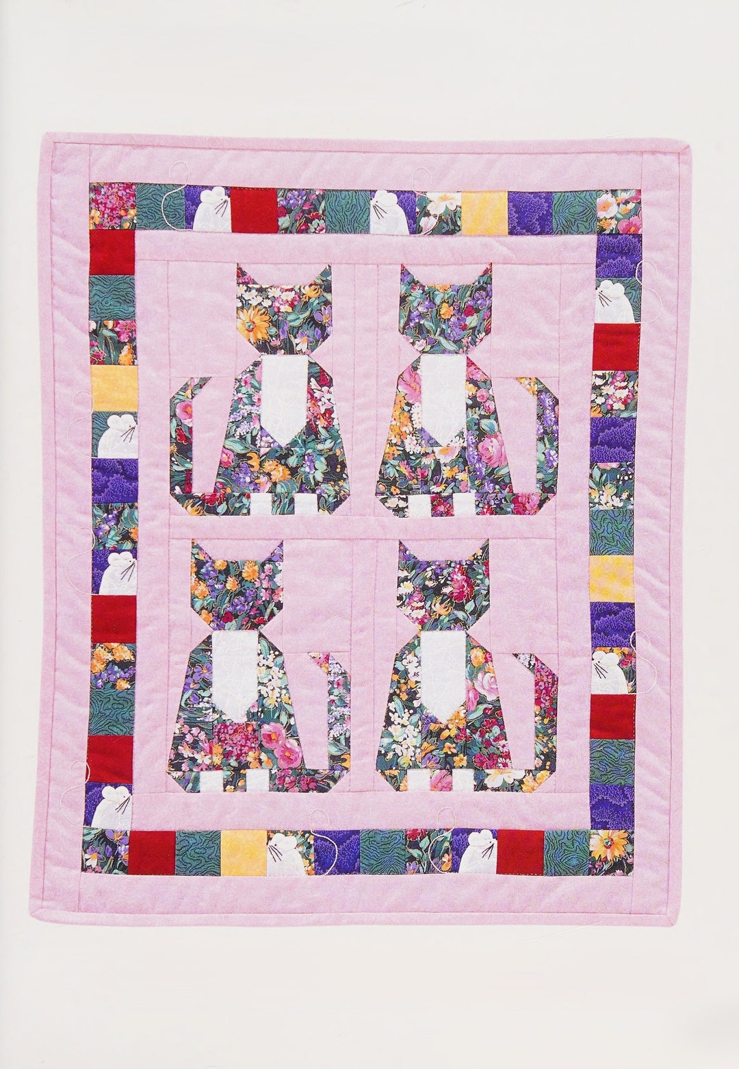 Cats Quilt Sewing Pattern Cat Lovers Quilting Patchwork 21 X 25.5 ...