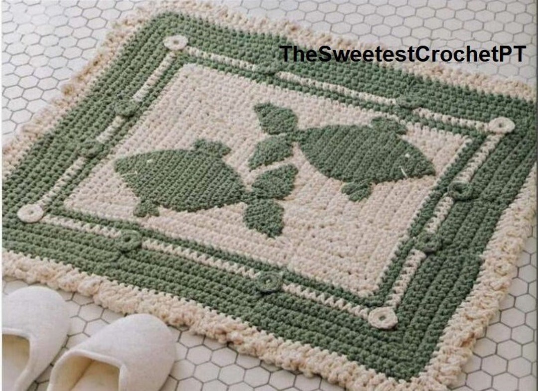 Bathroom Rug Crochet Pattern With Fish Motifs Crochet Mat Pattern Home ...