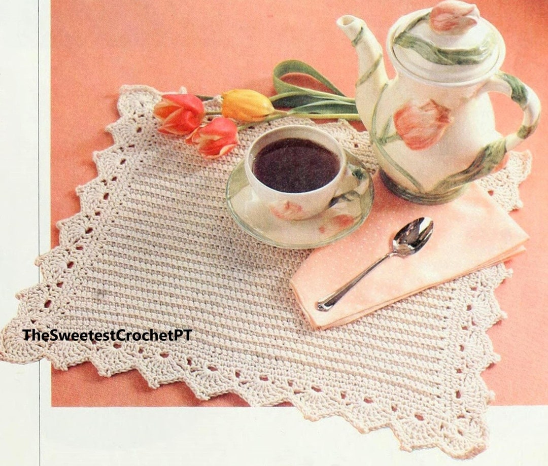 Placemat Crochet Pattern Rectangular Placemat Crochet Home Decor DIY ...