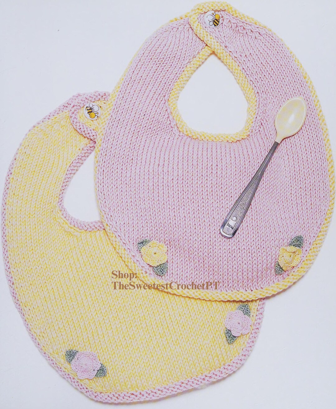 Baby Bibs Knitting Pattern PDF Beginner Project Easy DIY Gift for Baby ...
