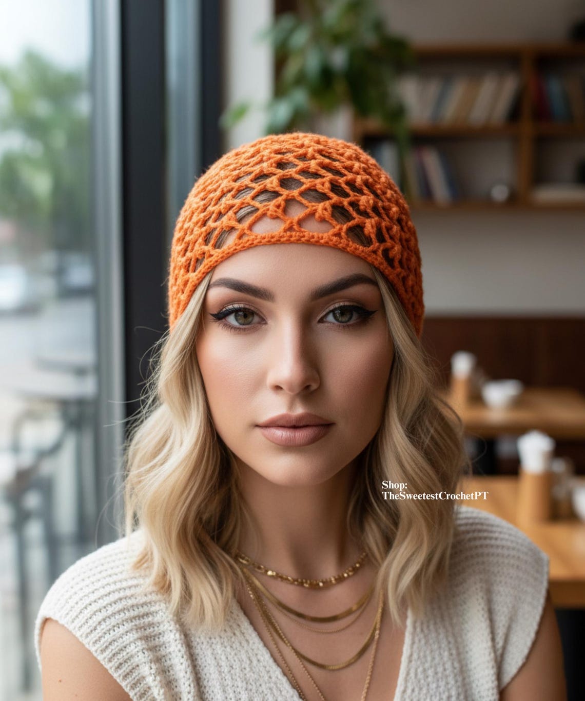Womens Plain Strip in Trellis Crochet Pattern to Wrap Around Head 52 ...