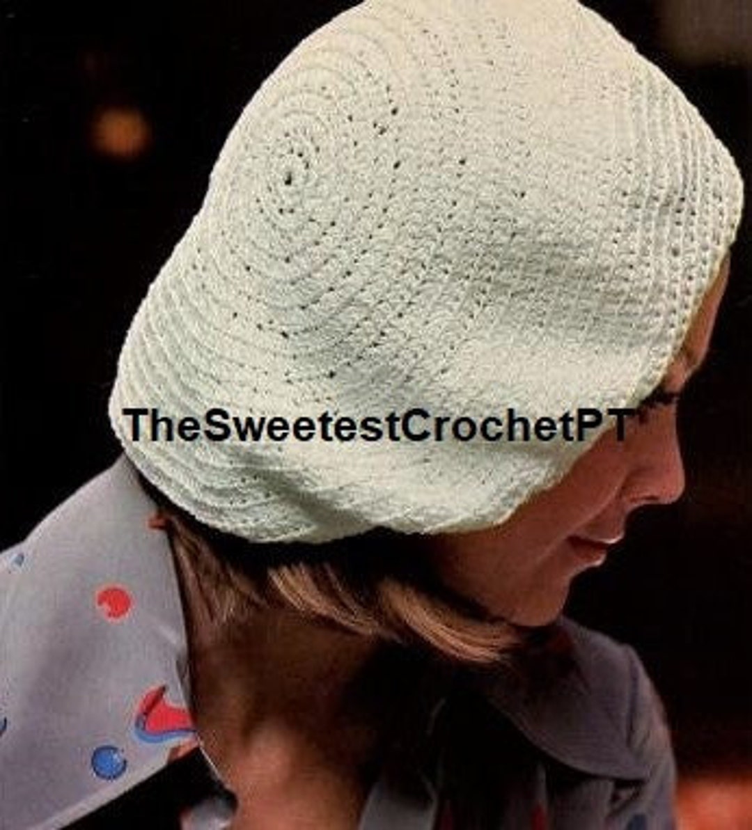 Womens Crochet Beret Hat Pattern Crochet Patterns Vintage 70's INSTANT ...