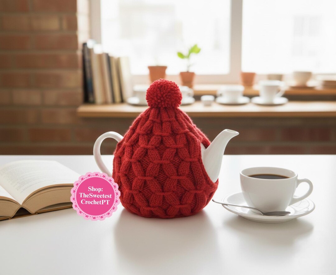 Tea Cozy Knitting Pattern PDF INSTANT DOWNLOAD One Size 6 Cup Teapot ...