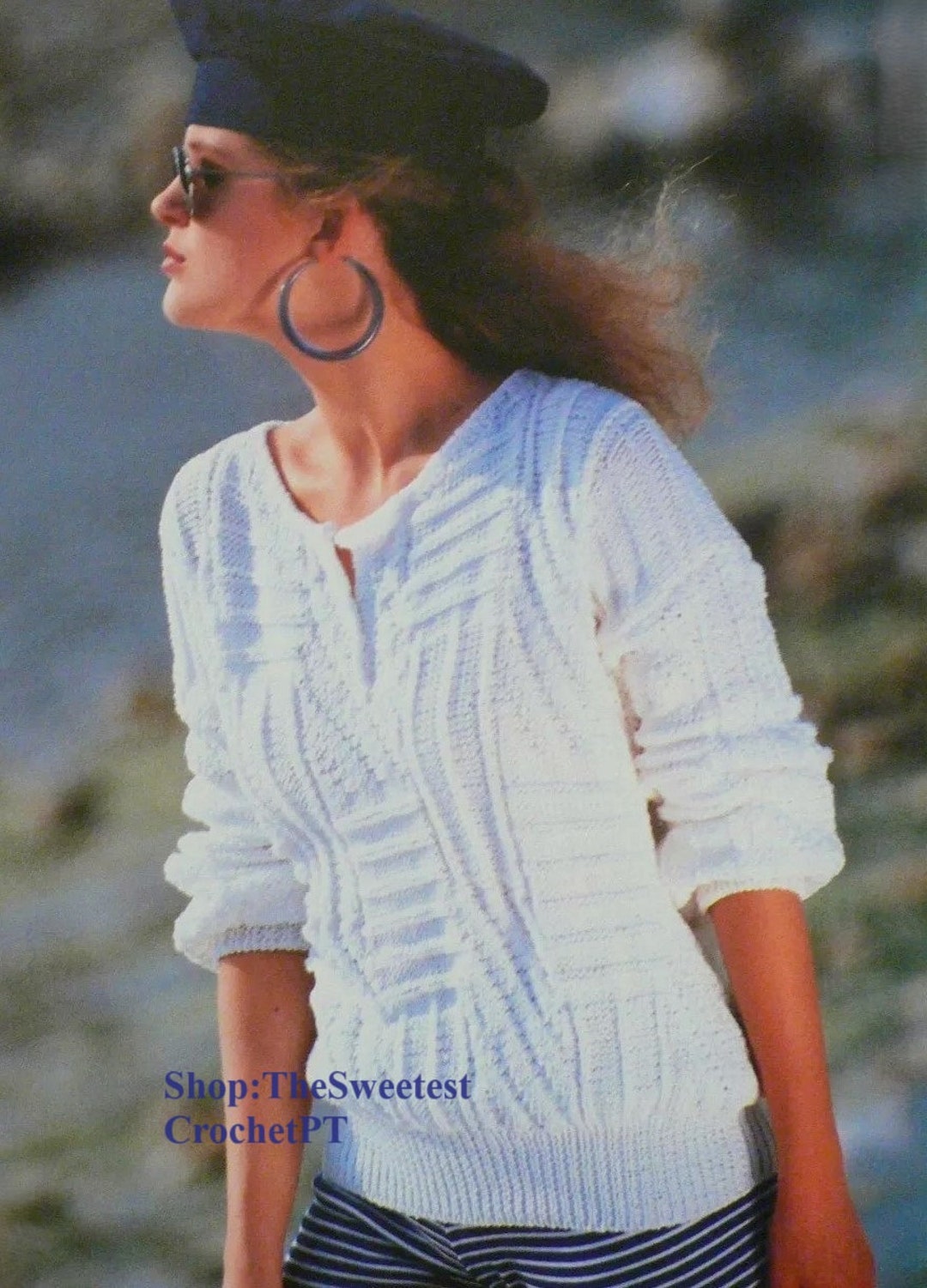 Summer Sweater Knitting Pattern Knit Womens Rib Top Pattern Bust 34 ...