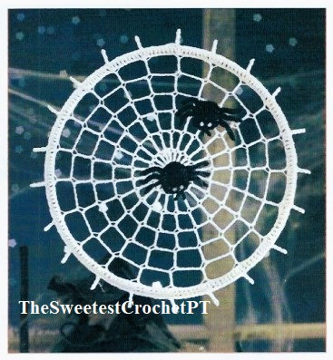 Halloween Spider Web Crochet Pattern Home Decor DIY Vintage 90's Retro ...