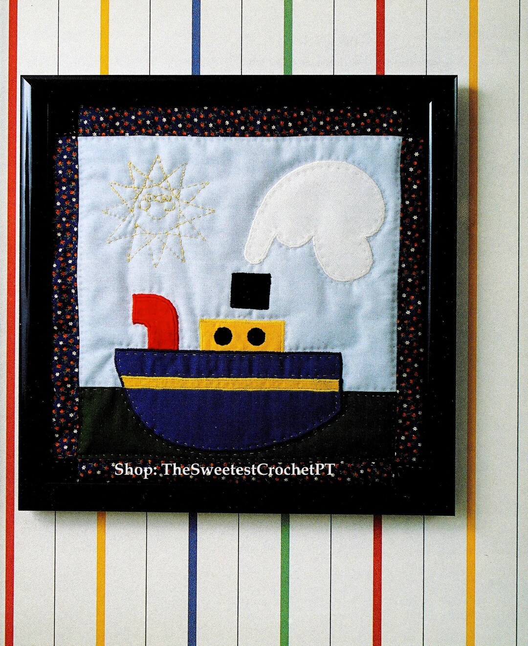 Boat Wall Hanging Quilt Pattern Baby Small Quilt Appliqué Patchwork 11 ...